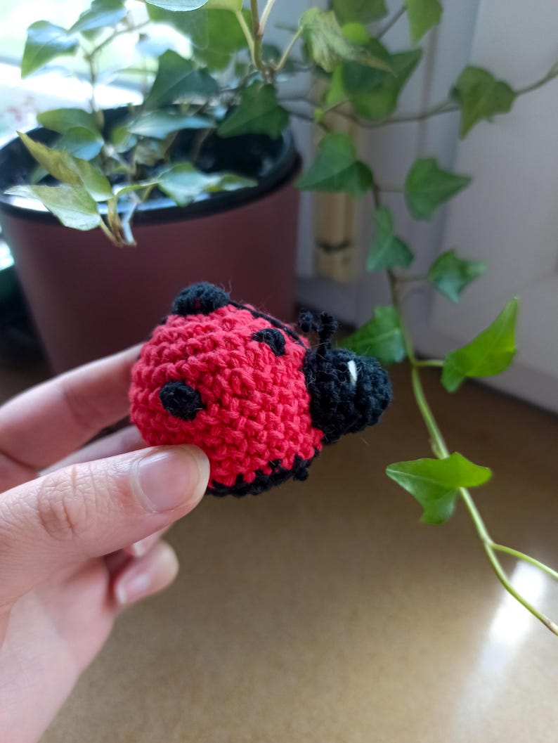 Handmade Crochet Ladybug Keychain – Cute Amigurumi Bag Charm / Gift for ...