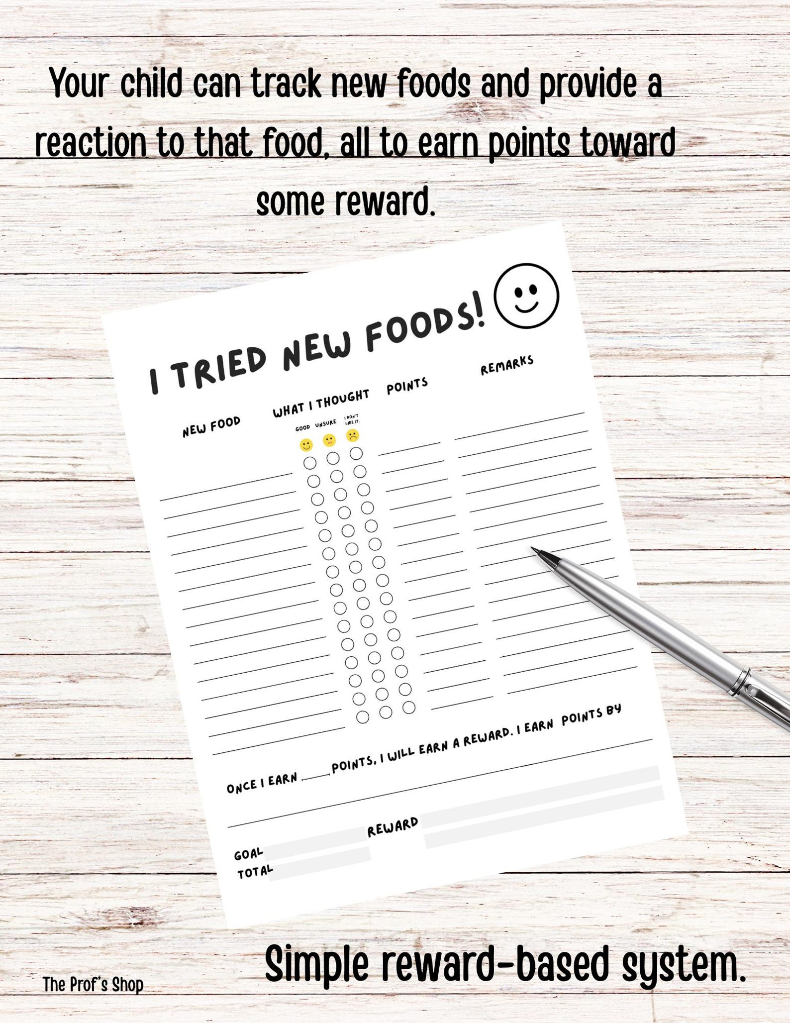 Chart System to Help Your Picky Eater Try New Foods - Etsy