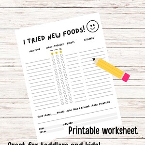 Chart System to Help Your Picky Eater Try New Foods - Etsy