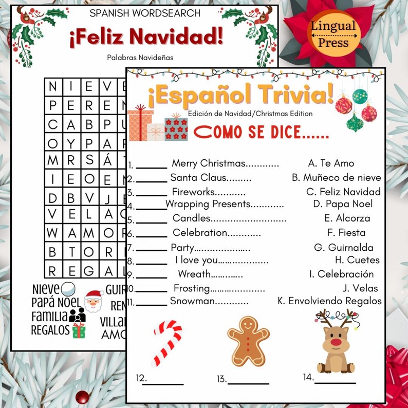 Spanish Christmas Fun Activities - Etsy