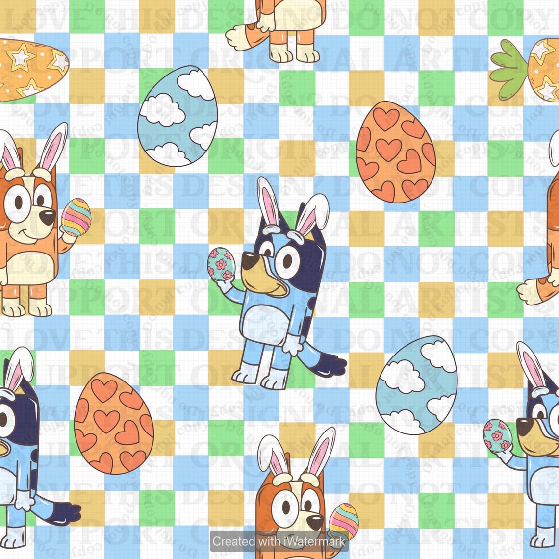 Bluey Easter Seamless File PNG DIGITAL DOWNLOAD Easter Seamless - Etsy