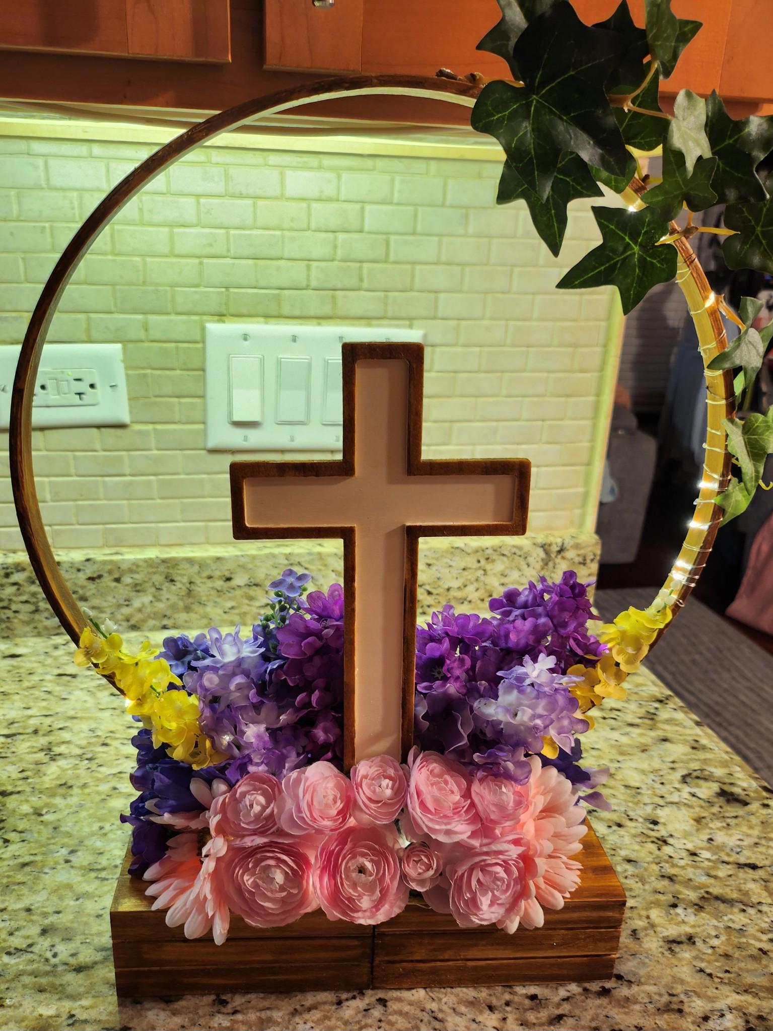 Cross Light-up Floral Centerpiece Decoration - Etsy