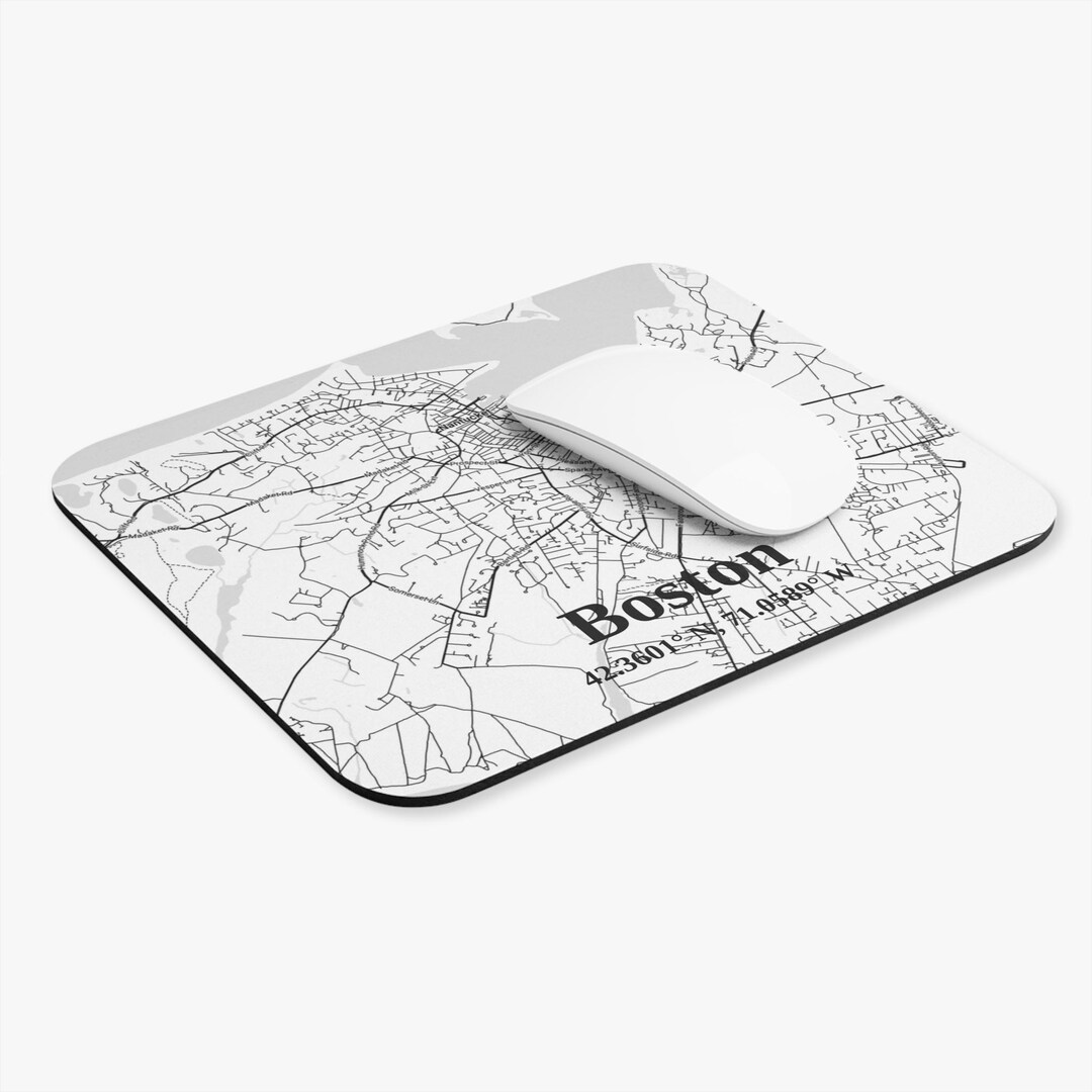 Boston Map Mouse Pad | Custom City Gift, Office Decor, Geographical ...
