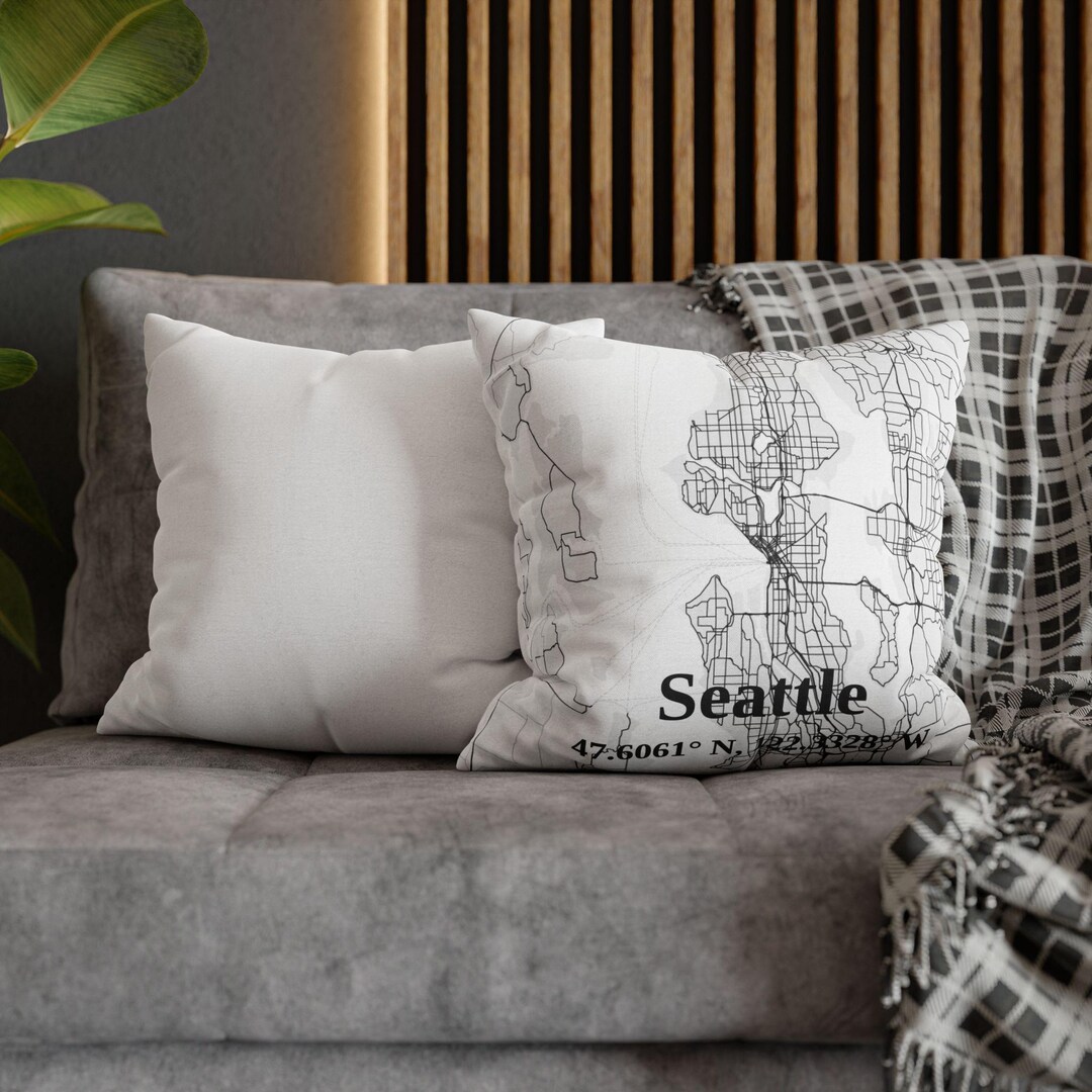 Seattle Pillow Cover Personalized Seattle Throw Pillow Cover Seattle ...