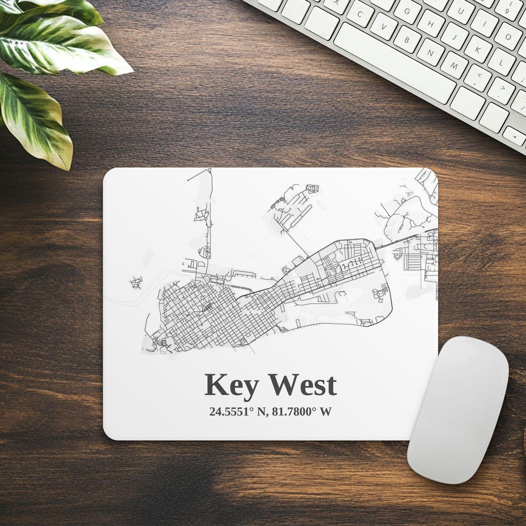 Rectangle Mouse Pad, Key West Vintage Map Mousepad, Traveler Gift, Home ...