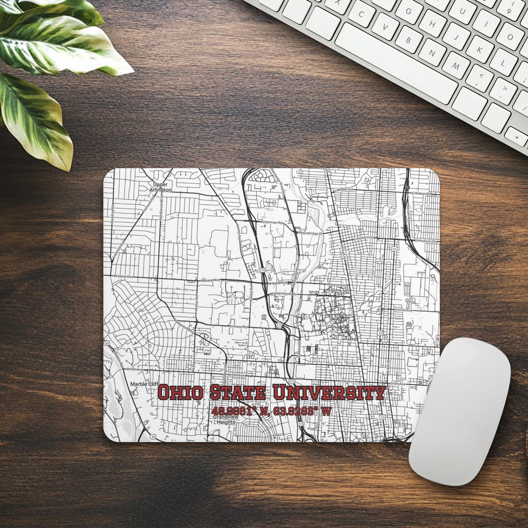 Ohio State Campus Map Mousepad: OSU Buckeyes Desk Accessory - Etsy