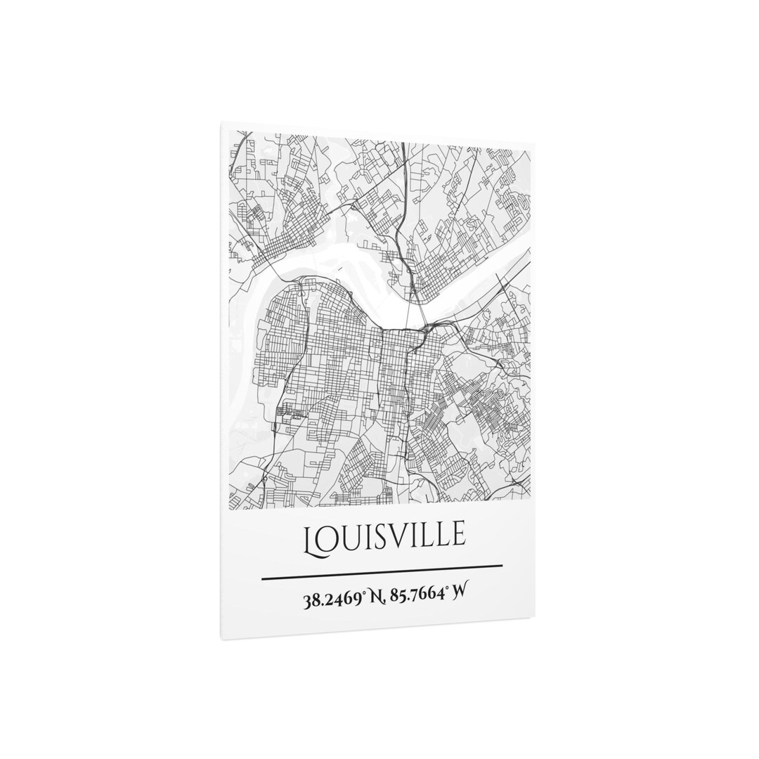 Louisville Map Foam Board, Custom City Map Decor, Housewarming Gift ...