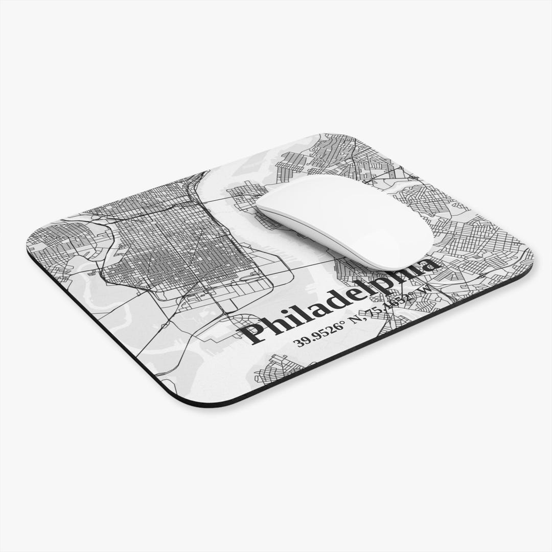 Philadelphia Map Mouse Pad, Office Gift, Home Decor, Geographic ...