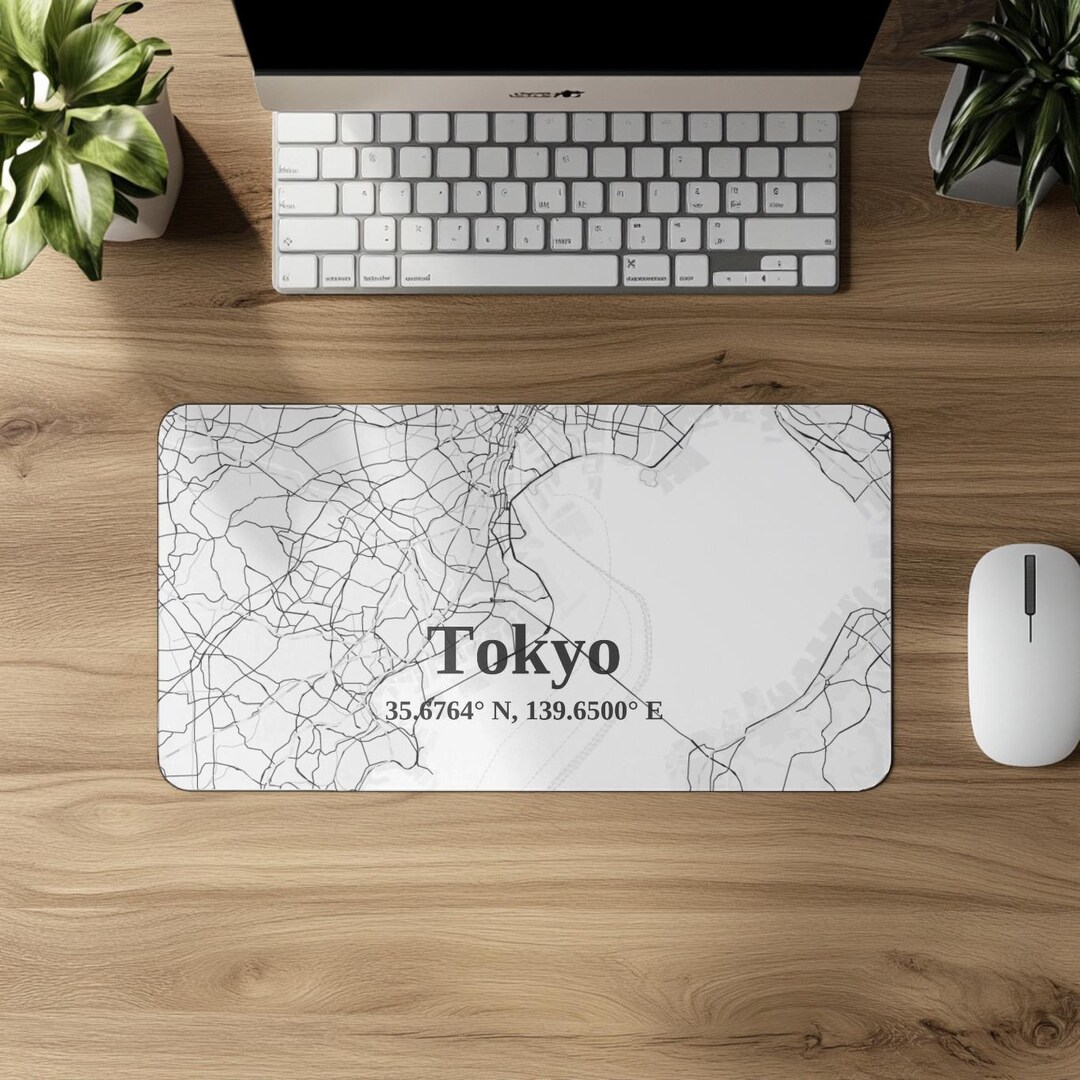 Tokyo Desk Mat – Modern Office Decor, Vibrant City Workspace Pad - Etsy
