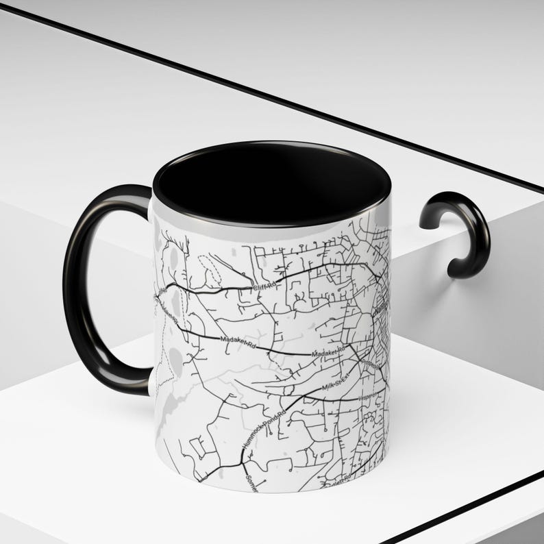 Nantucket Map Coffee Mug | Personalized Geography Lover Gift, Black and ...