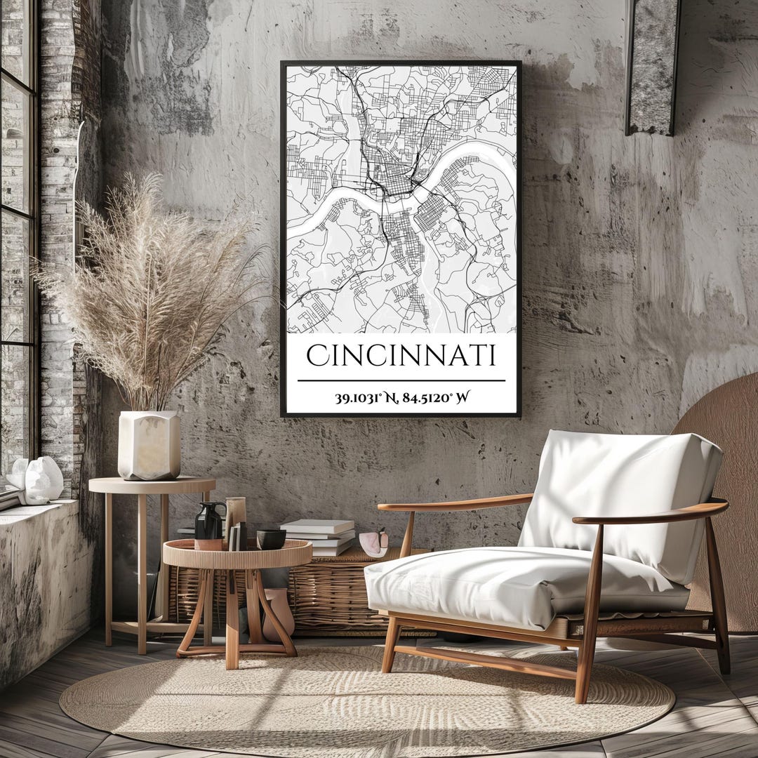 Cincinnati Map Foam Board Art | Home Decor, Wall Art, Gift for ...