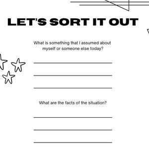 Let's Sort It Out Feelings Worksheet - Etsy