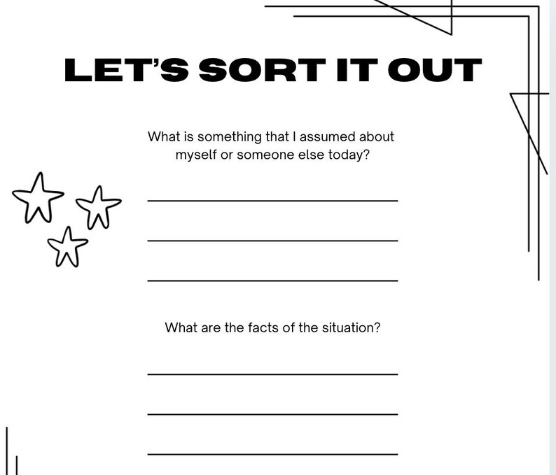 Let's Sort It Out Feelings Sheet - Etsy