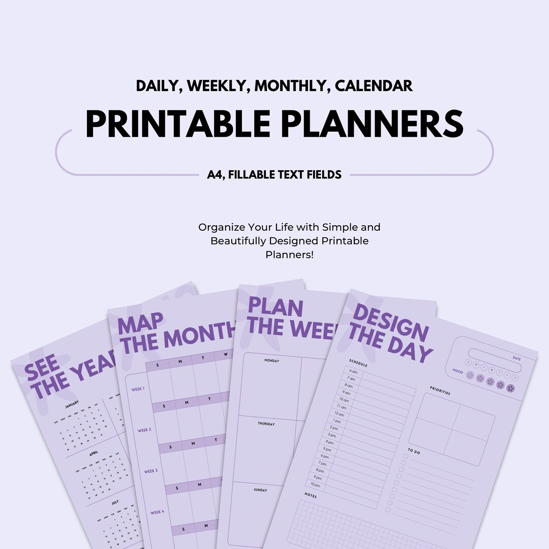 Beige Printable Digital Planner | Fillable PDF, Daily, Weekly & Monthly ...