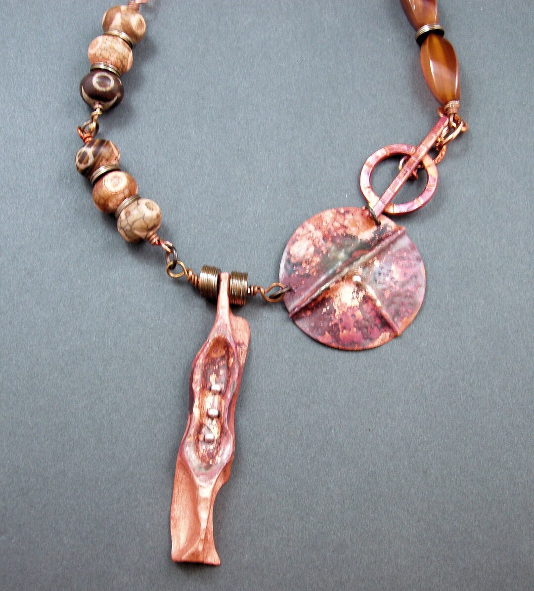 Statement Copper One of a Kind OOAK Handmade Necklace by Mary Heuer - Etsy