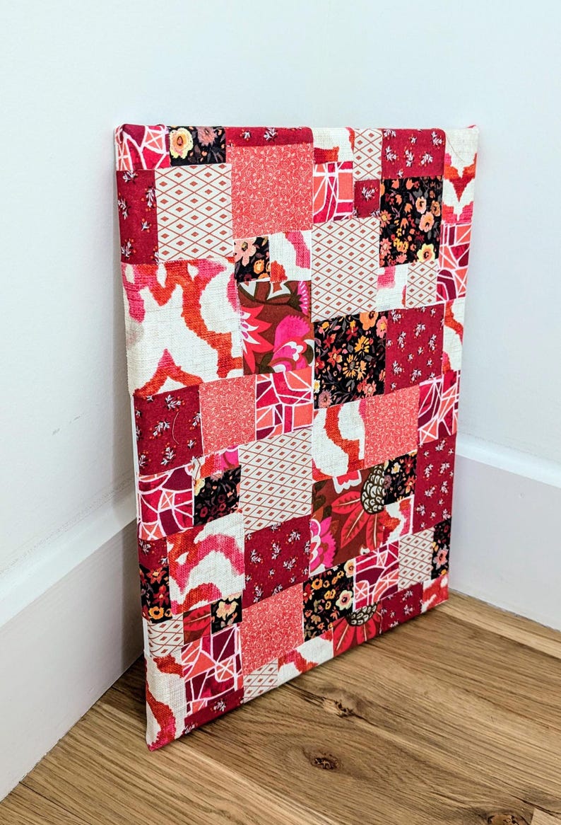 Red Fabric Collage Wall Art - Etsy