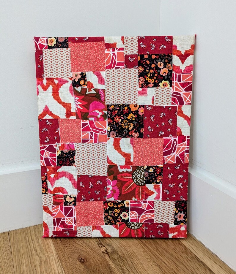 Red Fabric Collage Wall Art - Etsy