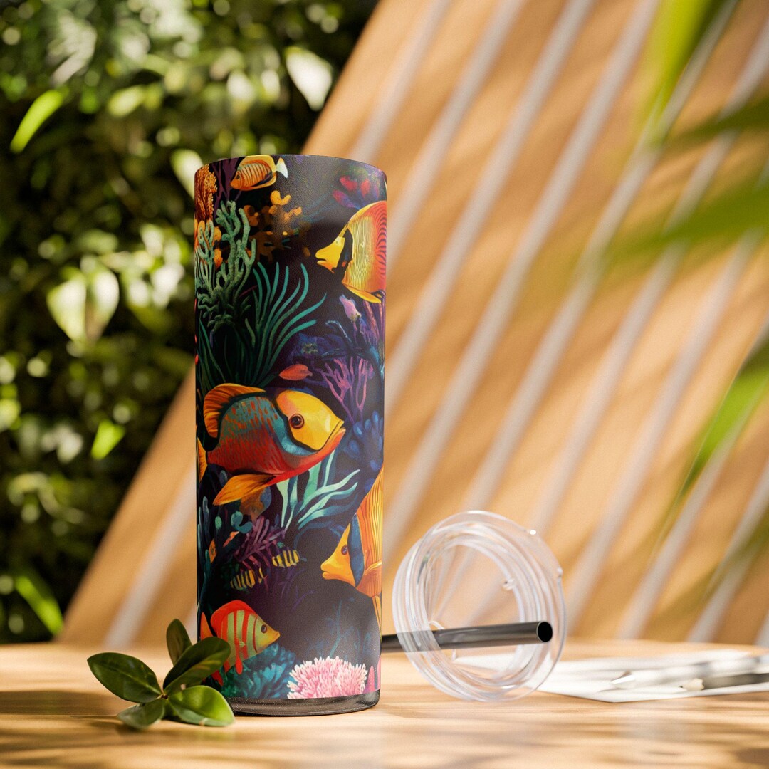 Underwater Oasis Skinny Tumbler With Straw, 20oz - Etsy Australia