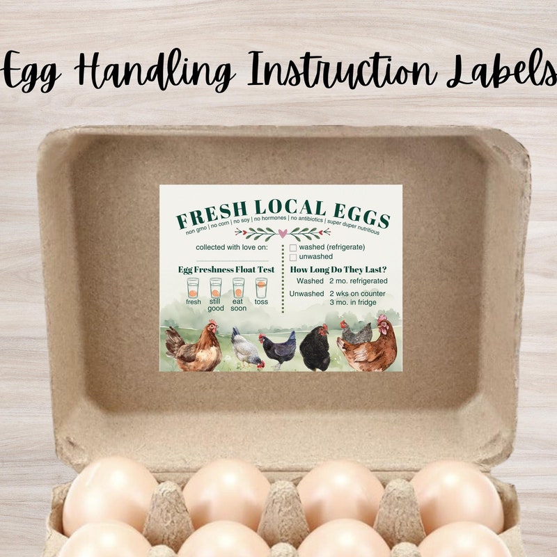 Fresh Egg Care Cards - Etsy