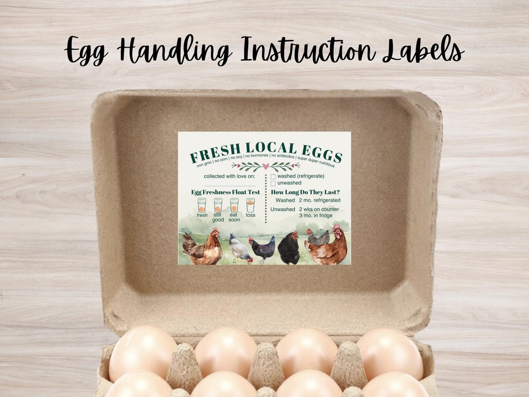Farm Fresh Local Eggs Handling Instruction Unwashed Cards for Square ...