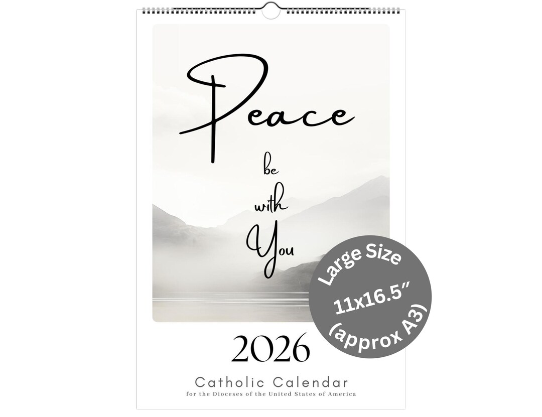 2026 Catholic Wall Calendar: Peace Bible Verses, USCCB Liturgical ...