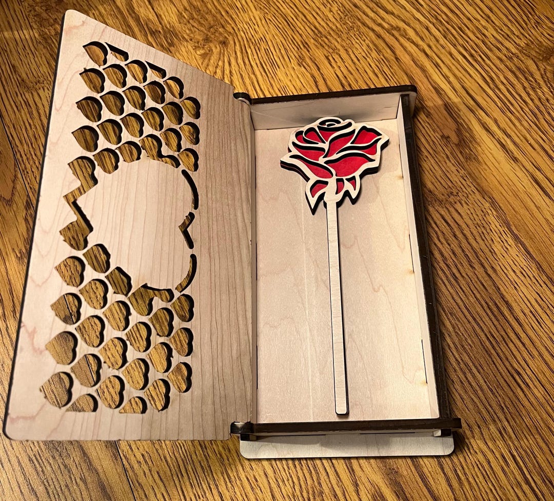 Wooden Rose Box, Gift for Significant Other, Wood Rose Flower ...