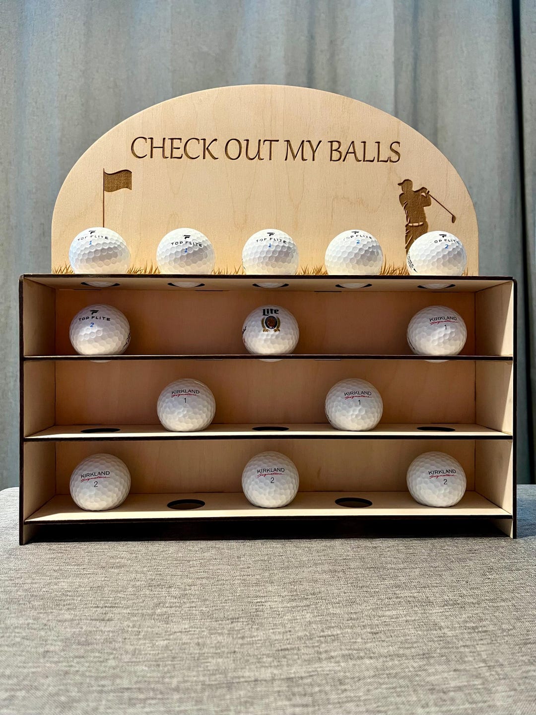 Golf Ball Display, Laser Engraved, Golf Display, Laser Engraved Golf ...