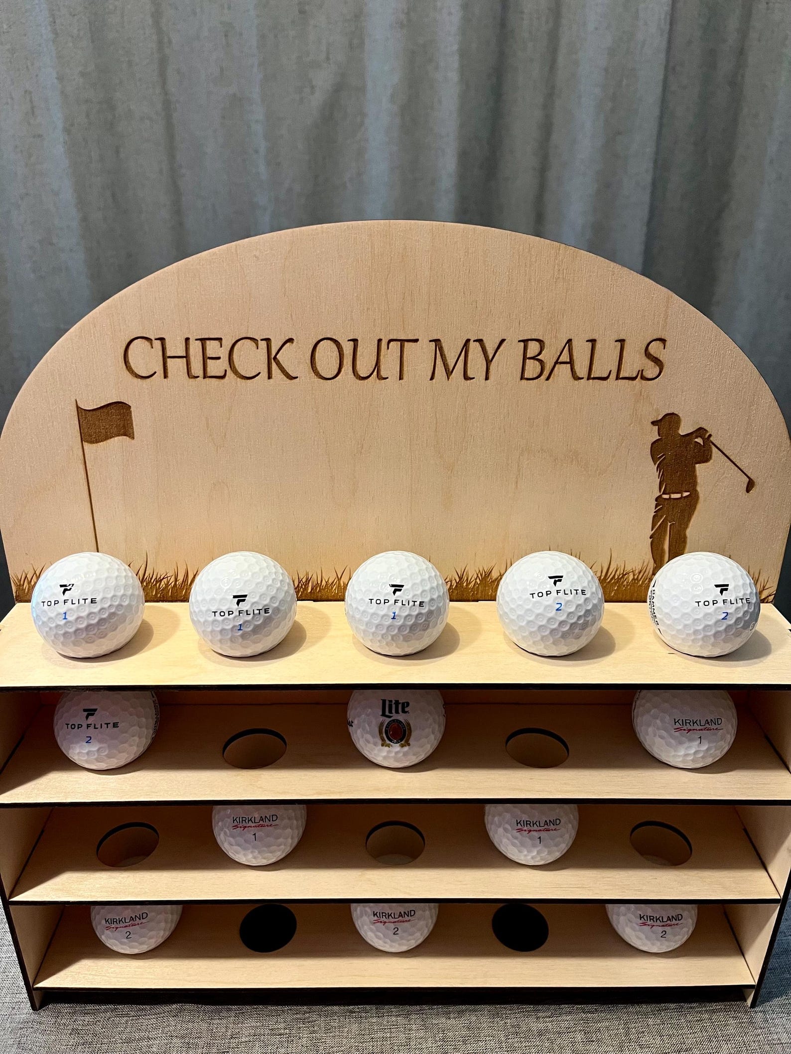 Golf Ball Display, Laser Engraved, Golf Display, Laser Engraved Golf ...