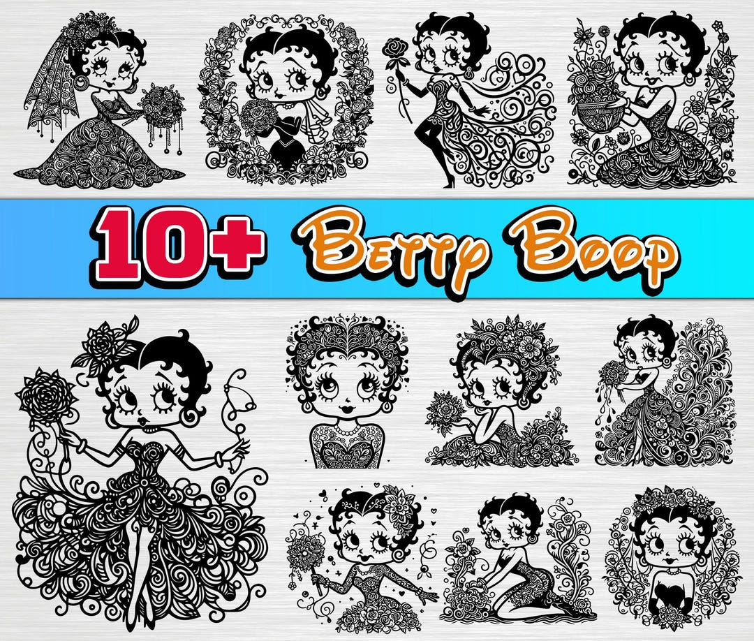 10 Designs Vintage Cartoon SVG PNG Bundle, Zentangle Cartoon Clipart ...