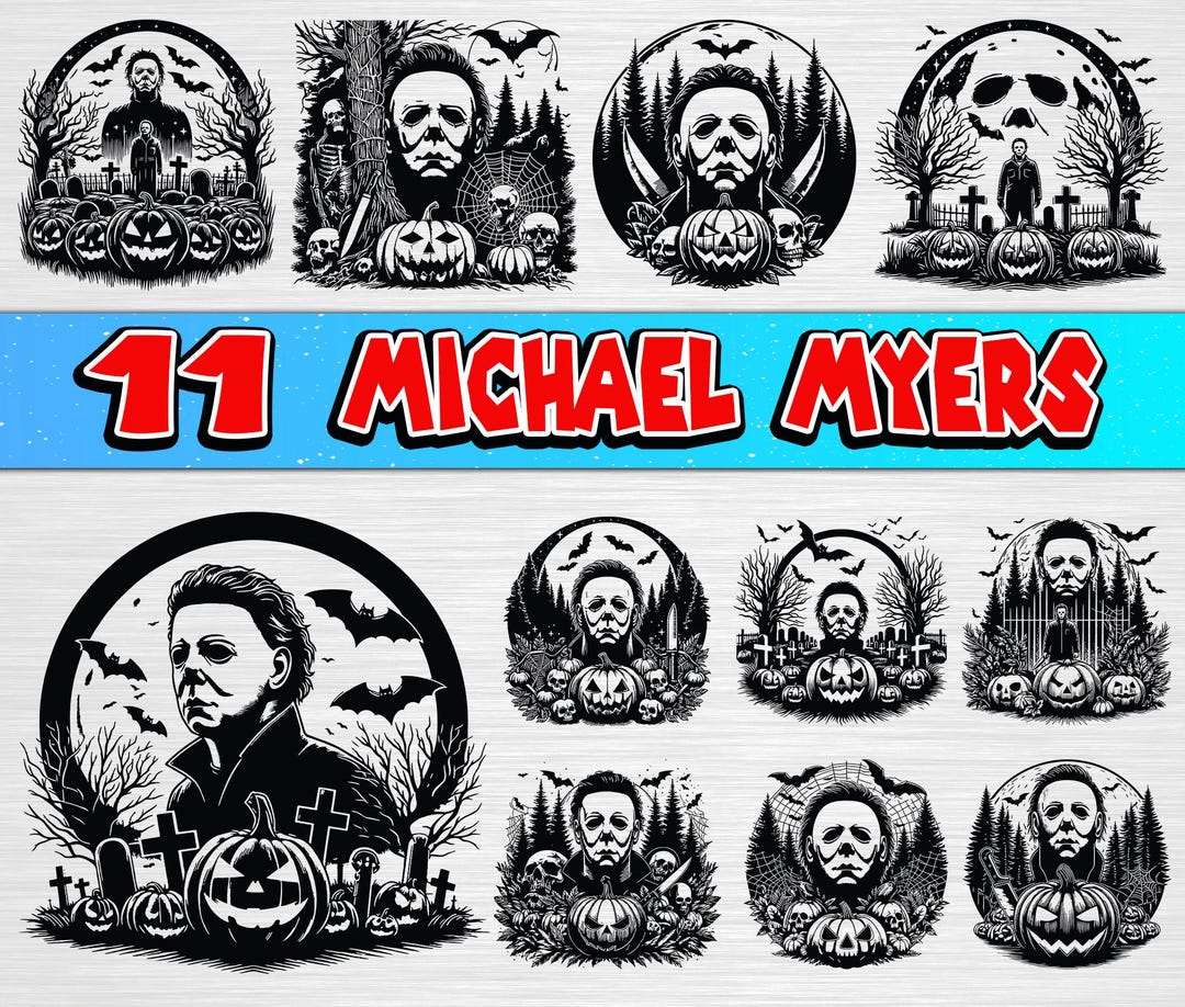 11 Designs Vintage Killer Horror SVG PNG Bundle, Zentangle Horror ...