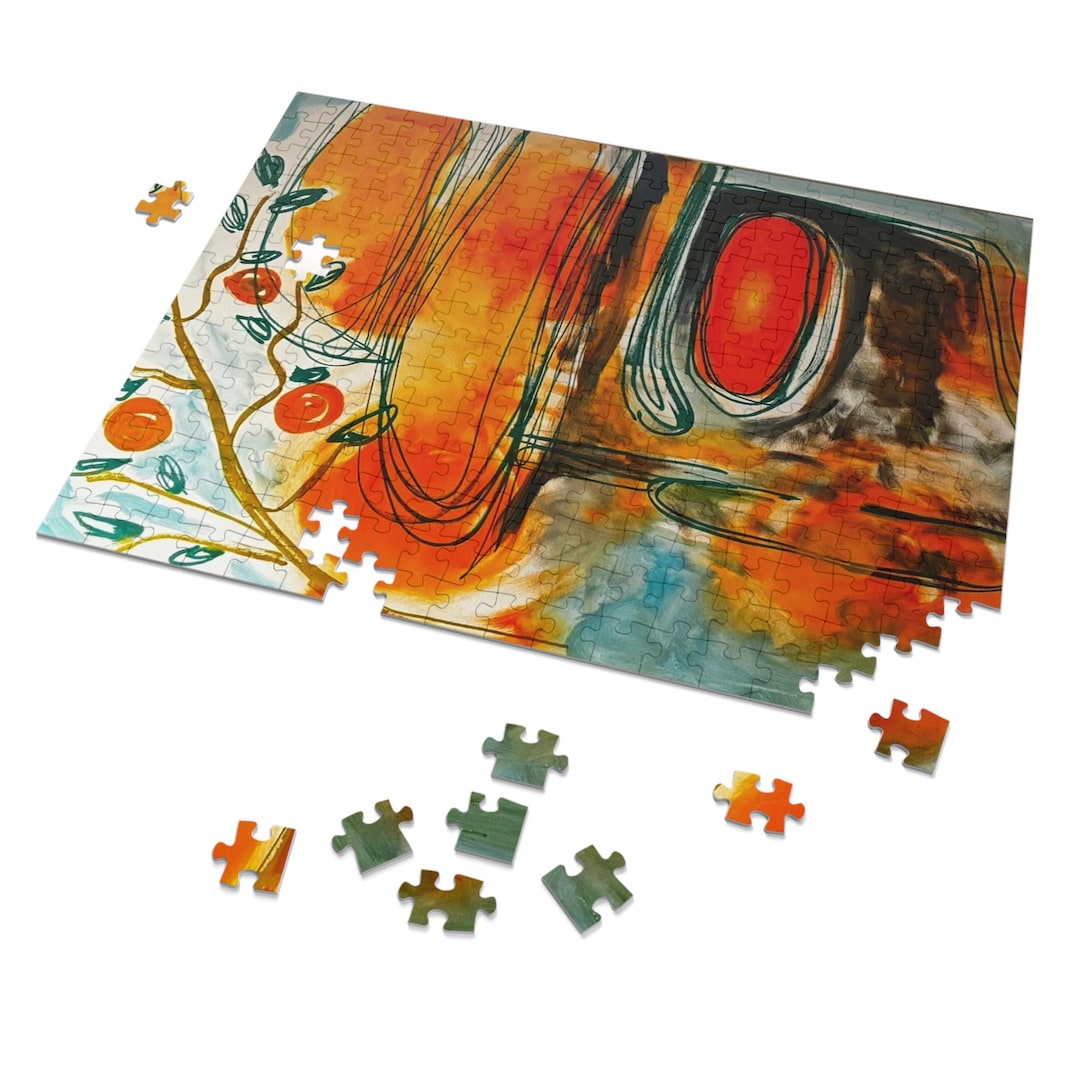Artistic Jigsaw Puzzle With Tin, Colorful Puzzle for Adults, Modern ...