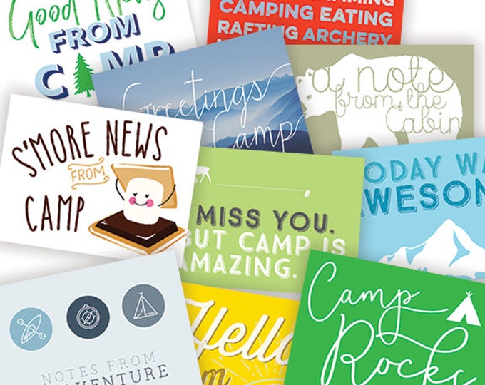 CAMP POSTCARDS - Etsy