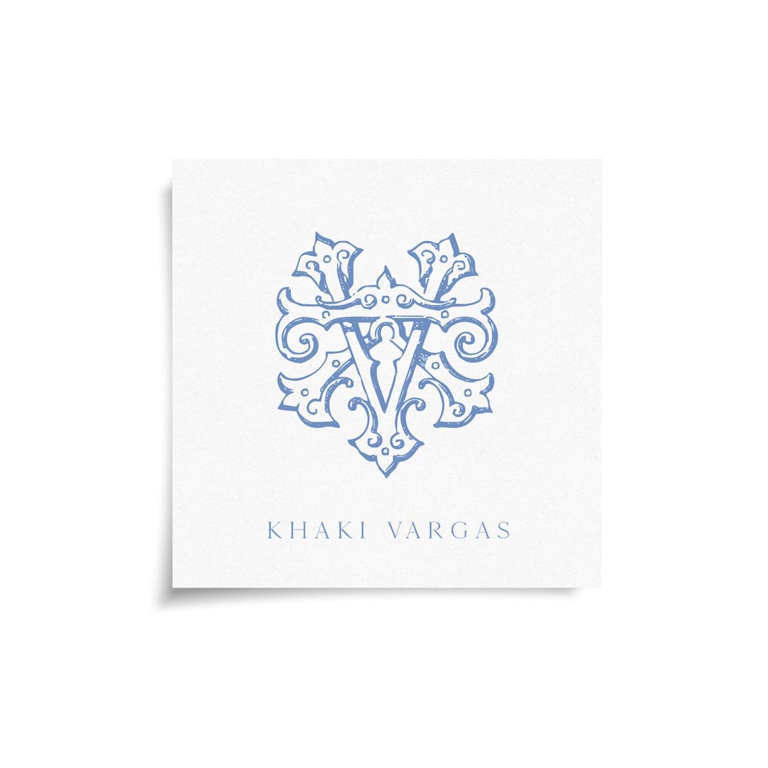 Monogram Stickers & Cards - KV - VK - Etsy