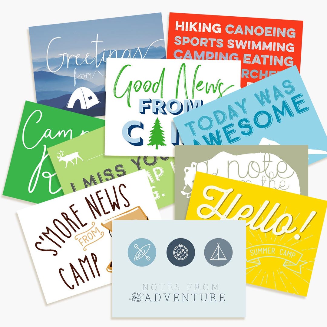 CAMP POSTCARDS - Etsy