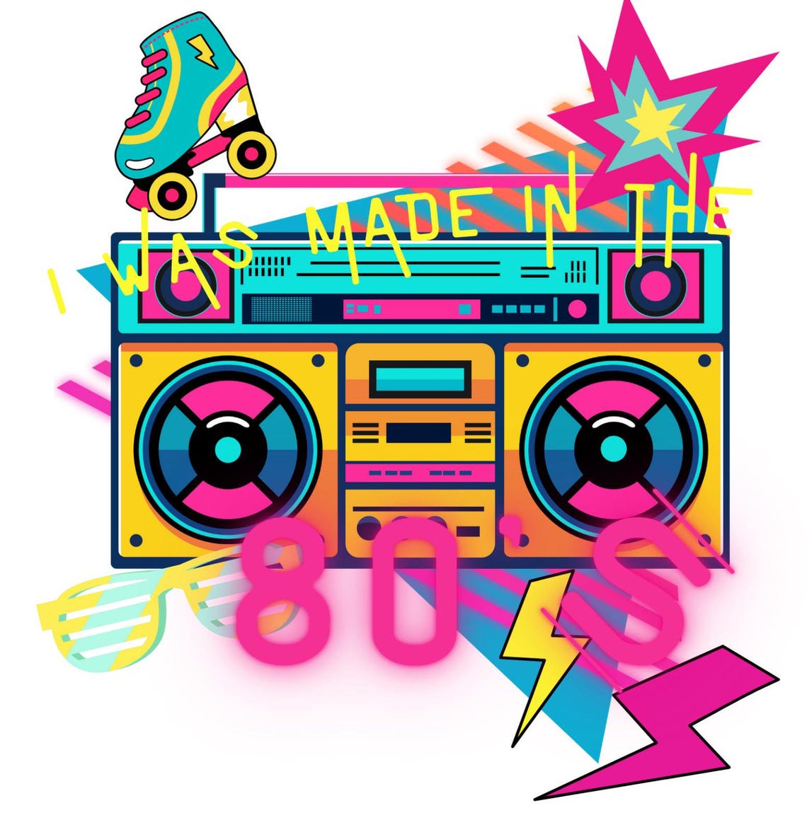 I WAS MADE IN the 80's Png Sublimation 80's Sublimation Png, 80's Retro ...