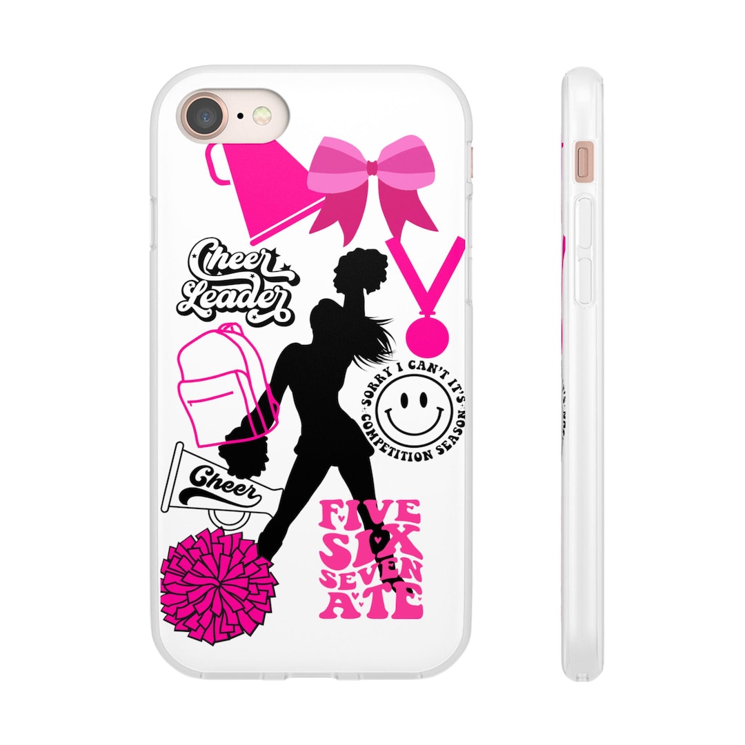 Cheerleading Collage Flexi Case, Pink Black iPhone Cover, Cheerleader ...