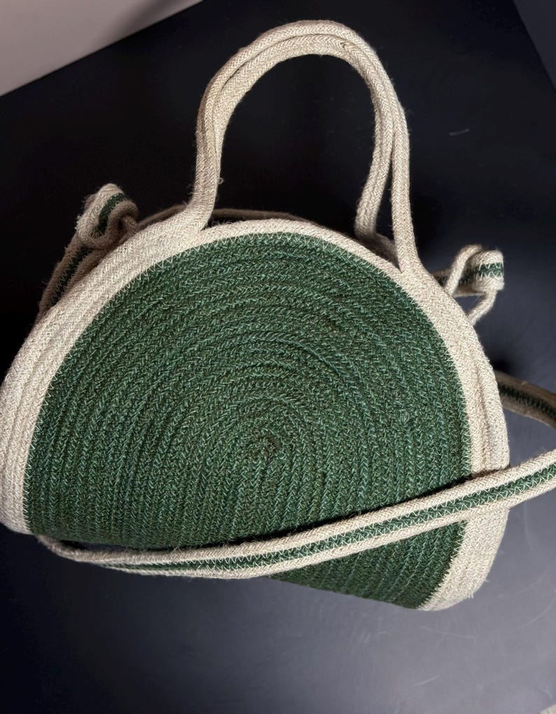 Handcrafted Natural Jute Bag | Sustainable Burlap Handbag With Long and ...