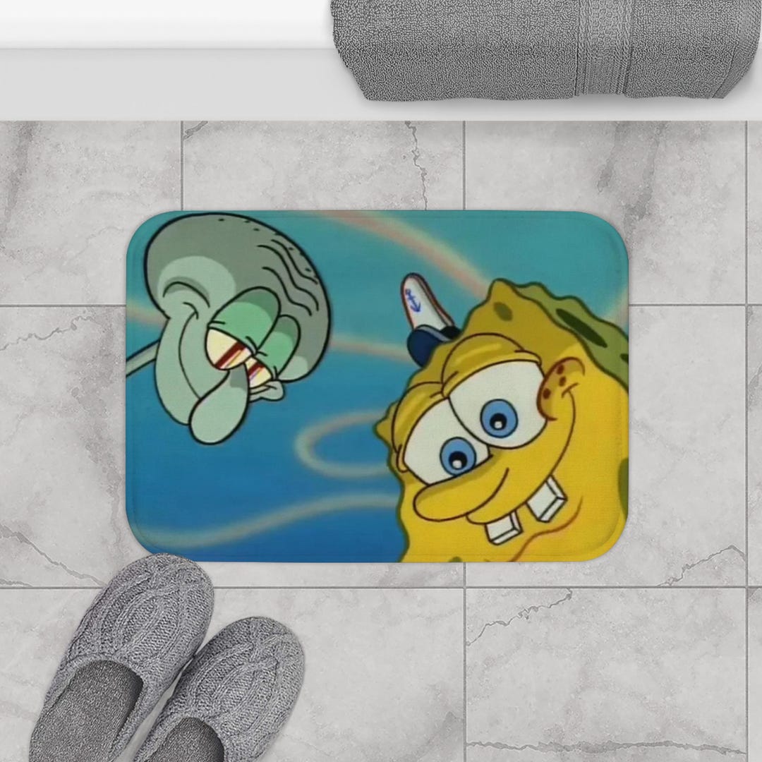 Spongebob Squarepants Bath Mat, Fun Bathroom Decor, Kids' Gift, Cartoon ...