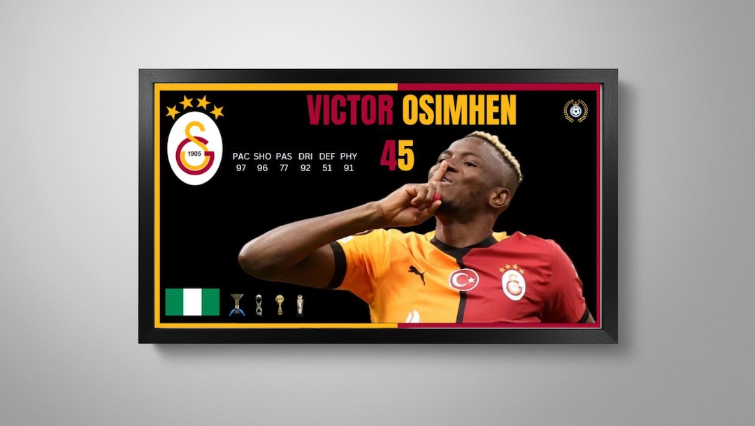 Victor Osimhen Poster, Soccer Star Print, Football Decor, Sports ...