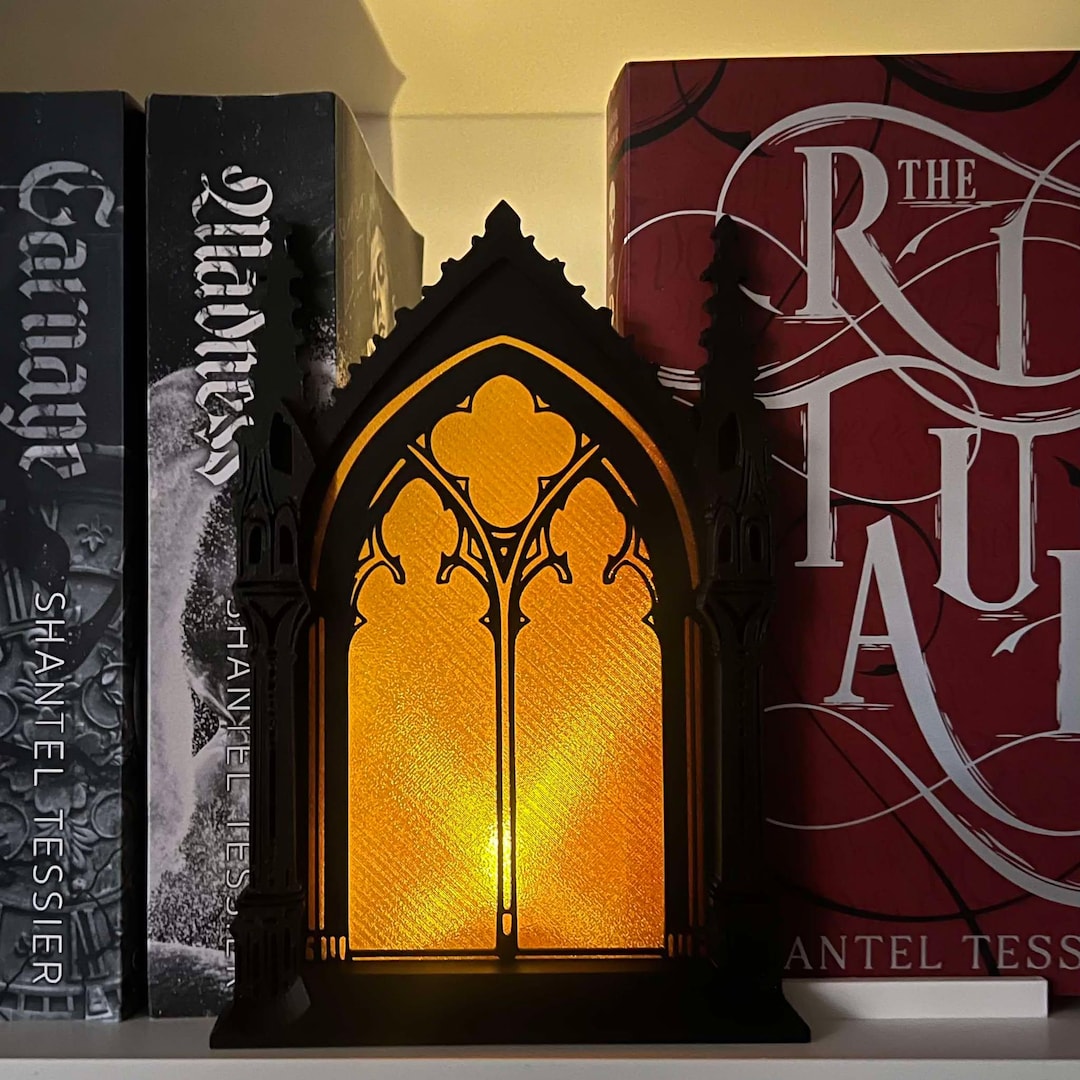 Gothic Cathedral Window Book Nook: Dark Academia Bookshelf Decor - Etsy