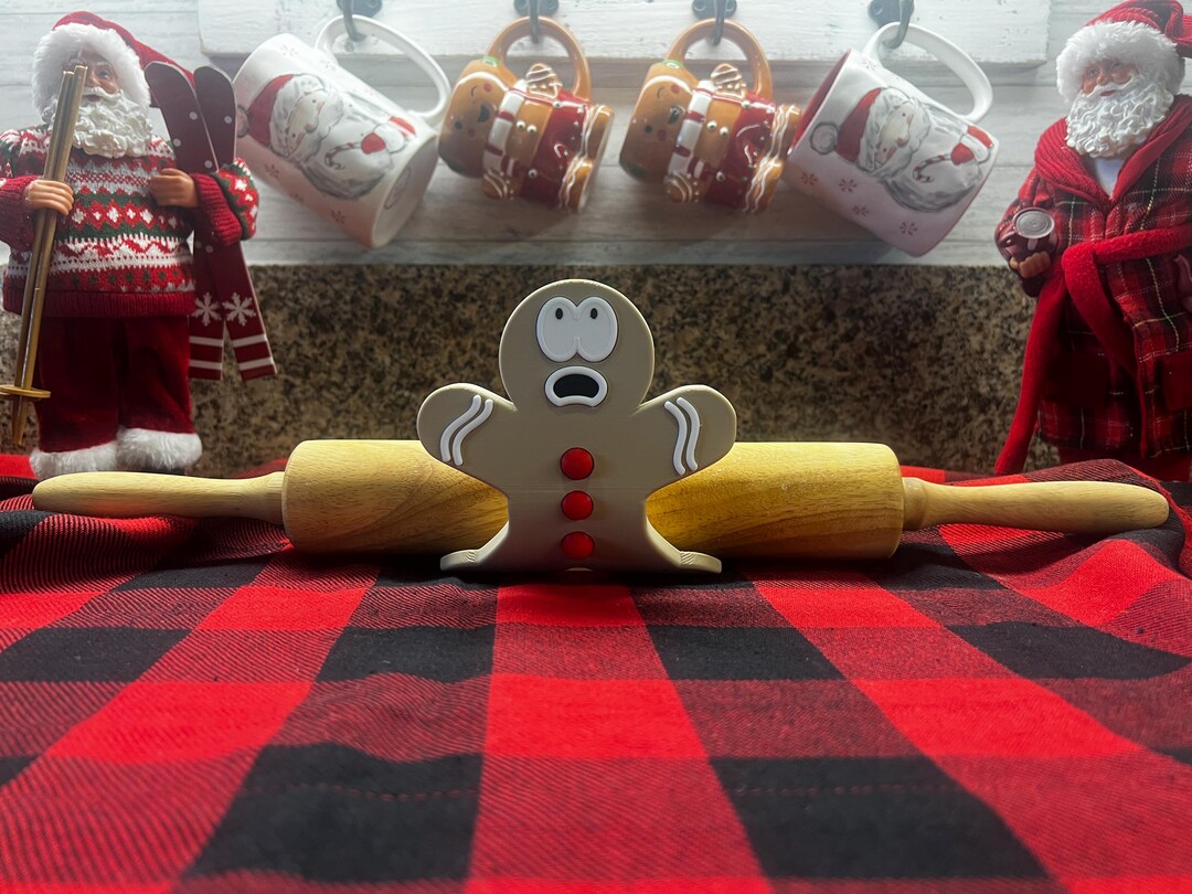 Funny Gingerbread Man Rolling Pin Holder | Christmas Ornament - Etsy