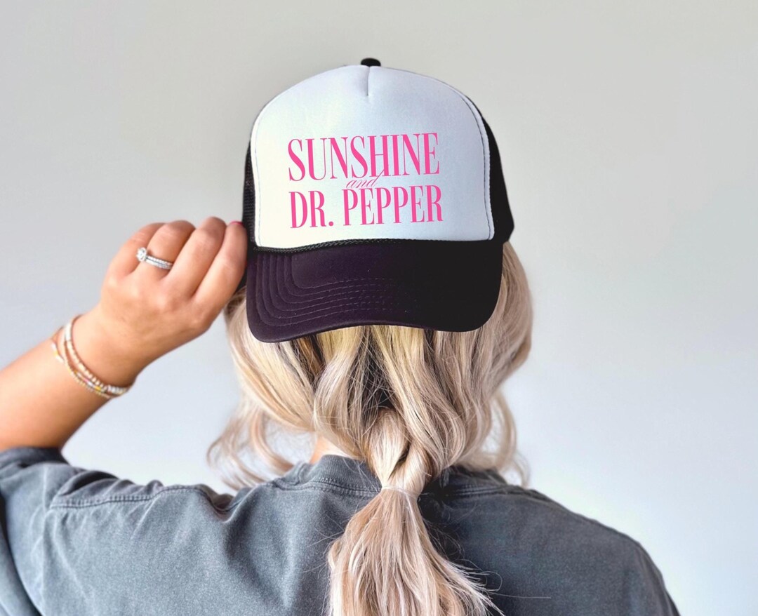 Embroidered Sunshine and Dr Pepper Trucker Hat, Dr Pepper Hat, Sunny ...