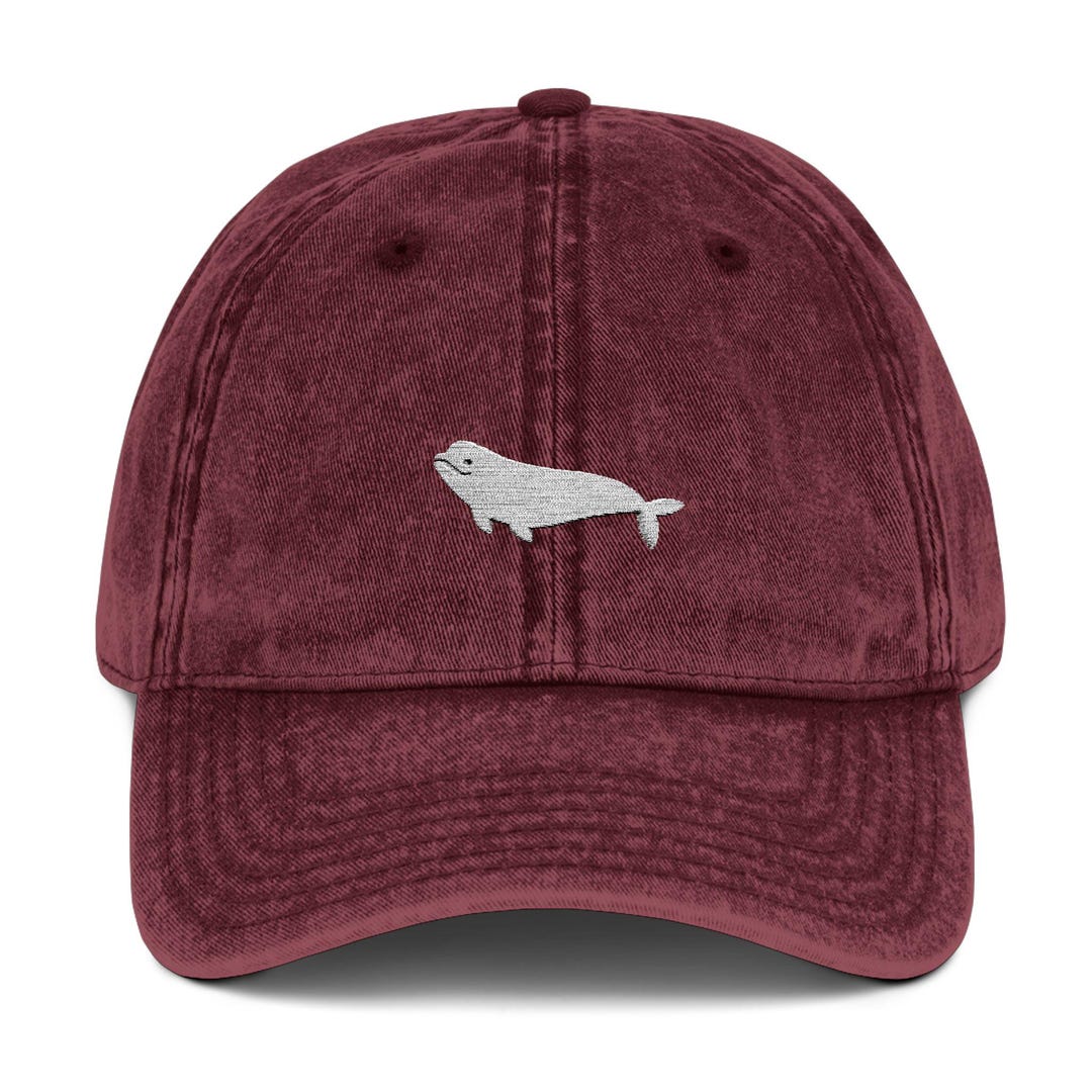 Beluga Whale Vintage Embroidered Hat, Beluga Whale Hat, Vintage Cap ...