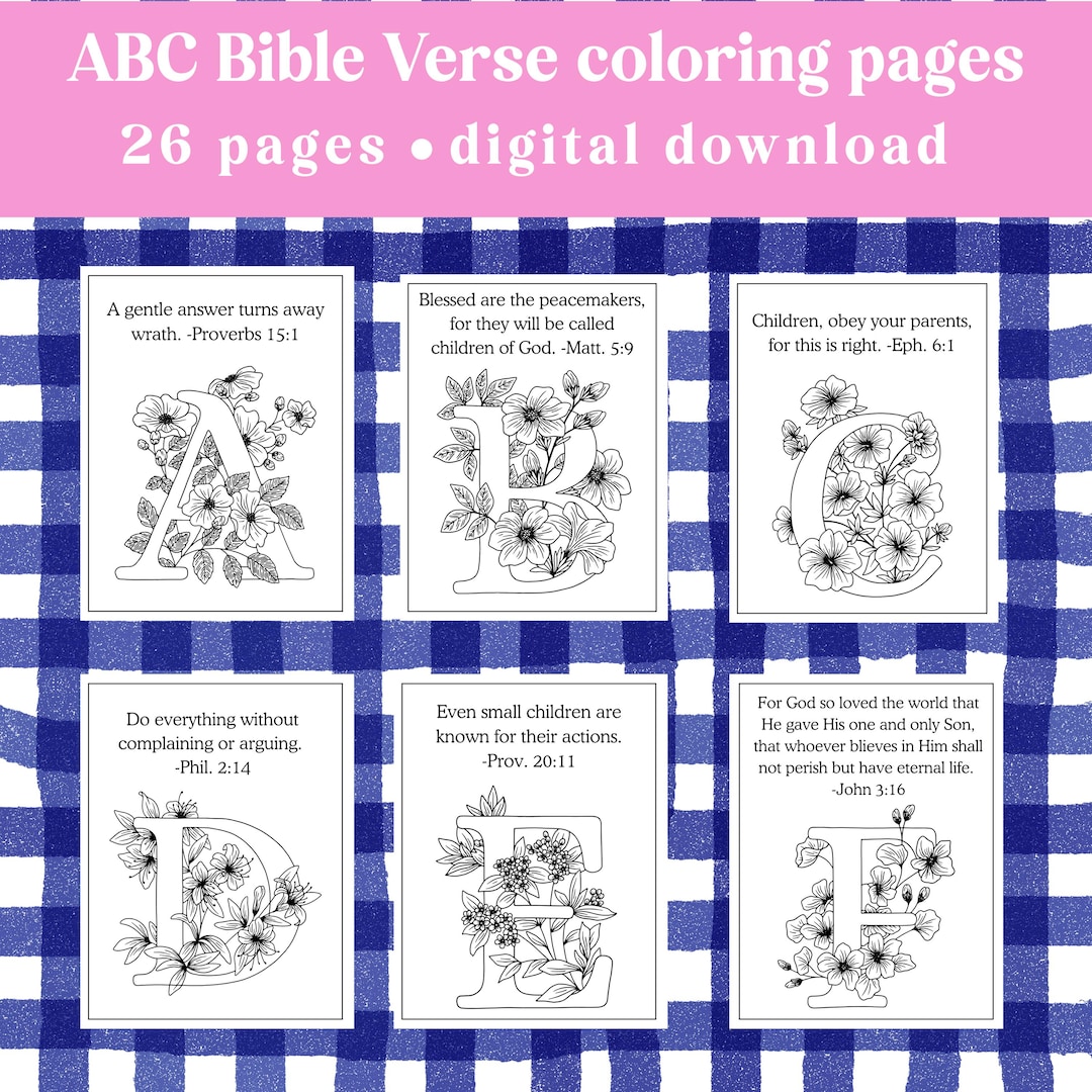 ABC Bible Verse Coloring Pages, Alphabet Coloring Book Pages, Alphabet ...