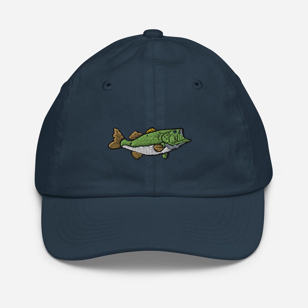 Kids Embroidered Bass Fishing Hat, Kids Fishing Hat, Fishing Hat for ...