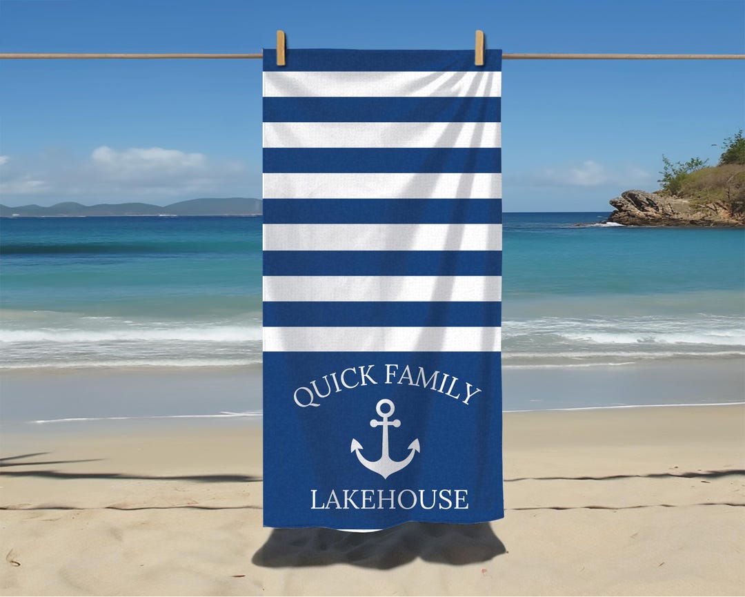 Personalized Towel for Lake House, Custom Lake House Towels, Nautical ...
