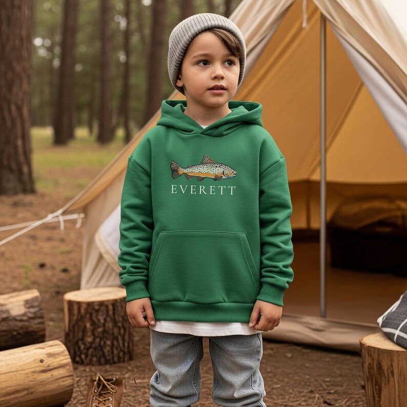 Custom Toddler and Kids Fish Hoodie, Custom Fish Shirt, Boys Fishing ...