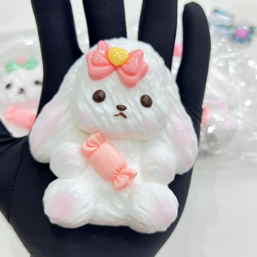 Sticky Thermoplastic Rubber TPR Cute Bow Rabbit Stress-relieving Soft ...