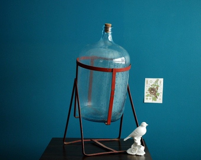 Extra Large Vintage Carboy With Metal Stand - Etsy