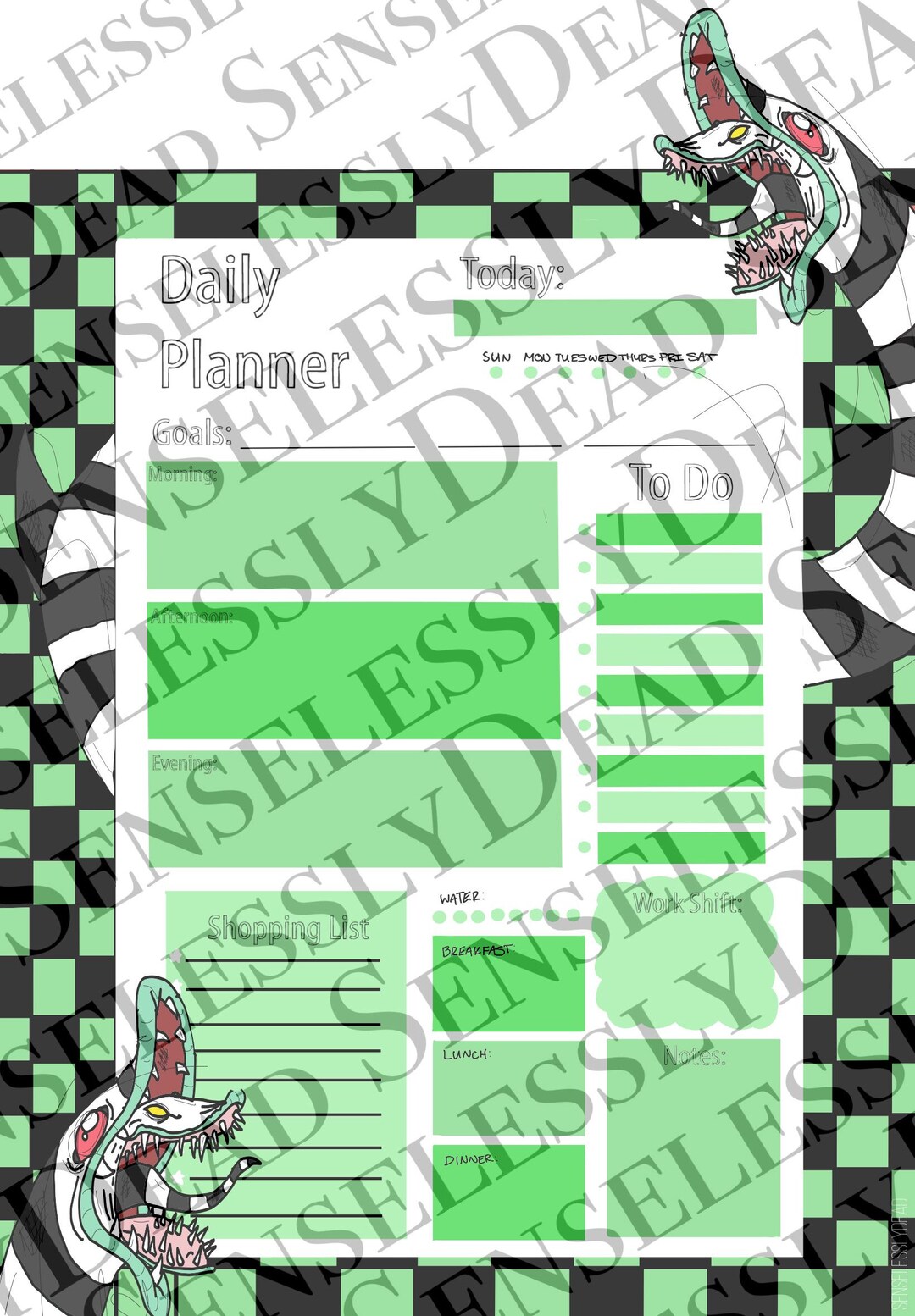 Horror Non Dated Planner Bundle Weekly & Daily Planner - Etsy